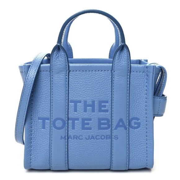 Marc Jacobs | Bags | Authentic Marc Jacobs Blue Leather Small Tote Bag ...